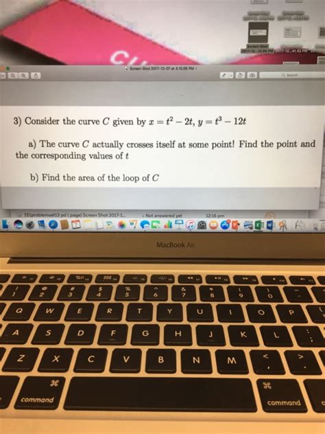solved 3 consider the curve c given by x t2 2t y t3 12t
