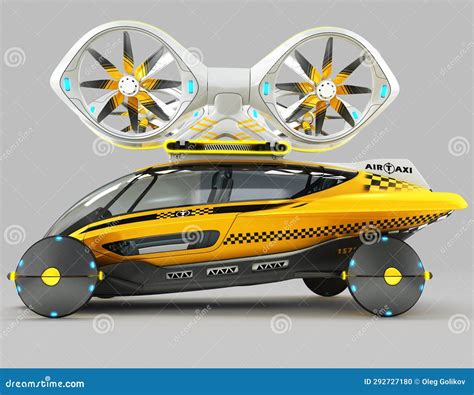 3d Rendering Of An E Taxi Self Propelled Quadcopter Drone With Two