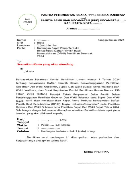 03 Draft Undangan Dphp Pps Ppk Pdf
