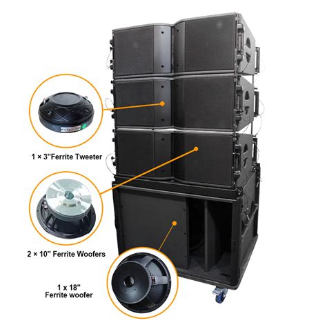 Dual 10 Inch Line Array And Active 18 Inch Subwoofer Speaker System Line Array Speaker