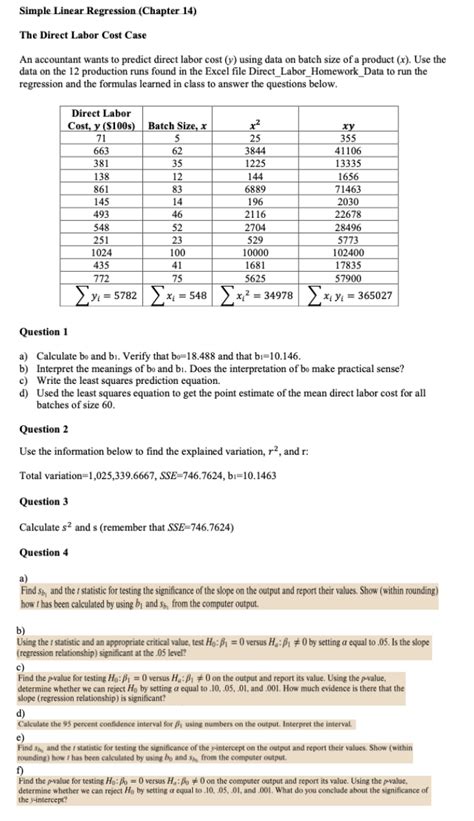 Solved Simple Linear Regression Chapter The Direct Chegg