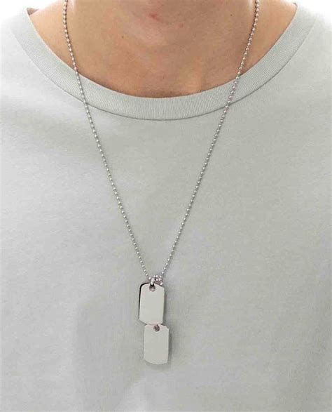Colgante De Hombre Placa Doble Cadena De Acero Inoxidable · Oksilver