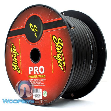 Spw14tb 100 Stinger 4 Awg Black 100 Feet Power Cable