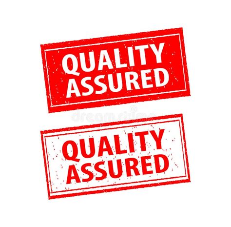 Quality Assured Are Written On Red And White Stamps Grunge Vintage