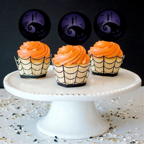 Jack And Sally Cupcake Toppers Halloween Cupcake Topper Etsy