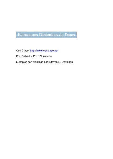 Pdf De Programación Estructuras Dinámicas De Datos