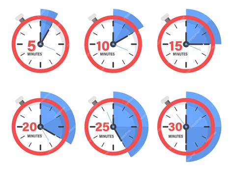 Premium Vector From 5 Minutes To 30 Minutes On Stopwatch Icon In Flat Style Clock Face Timer