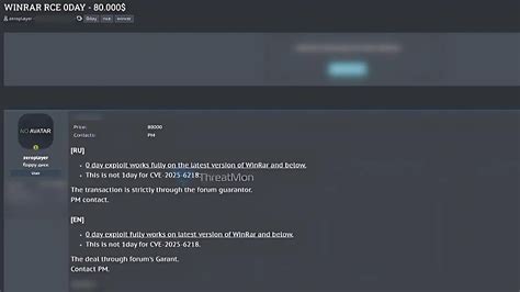 Winrar 0‑day Exploit Listed For 80k On Dark Web Forum Cybernoz