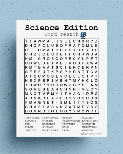 Science Word Search Puzzles Printables Word Search Printable