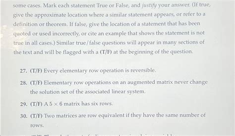 solved some cases mark each statement true or false and
