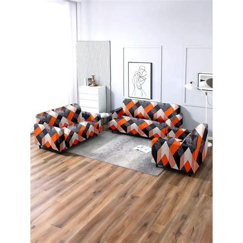 Buy Cortina Elastic Stretchable Universal Printed Sofa Cover Set Online