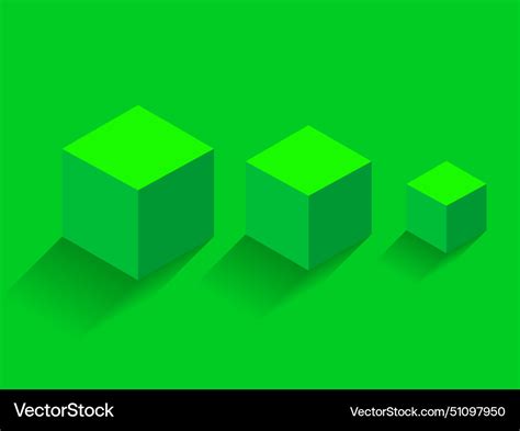 Abstract 3d Cube Geometric Figure In Green Color Vector Image