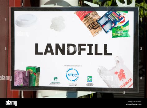Landfill Garbage Sign Showing Non Recyclable Materials Juice Paks