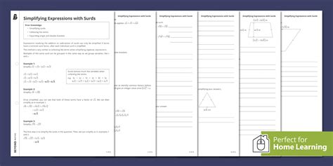 👉 Simplifying Expressions With Surds Teacher Made
