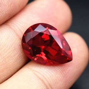 Ruby Pear Shaped Faceted Gemstone Teardrop Cut Ruby Gem Multiple Sizes To Choose C45R Etsy