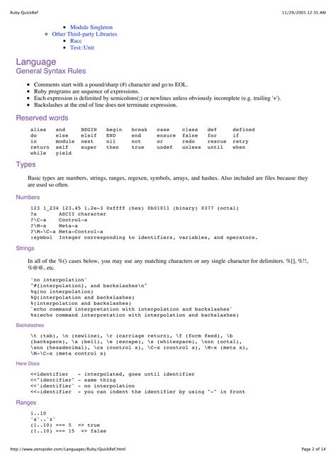 ruby quick ref pdf