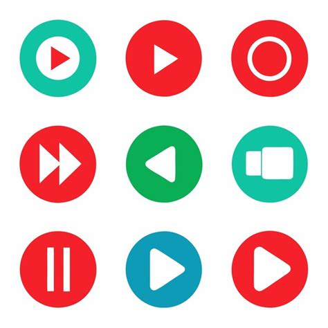 Multimedia Option Buttons Premium Ai Generated Vector