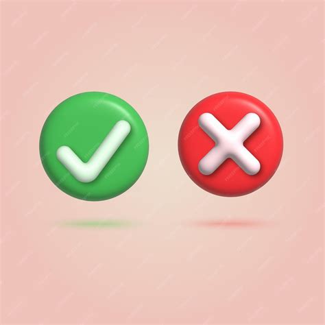 녹색 눈금 확인 표시와 적십자 표시 아이콘 벡터 프리미엄 벡터