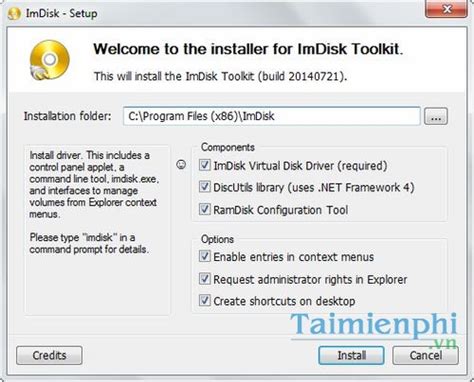 Download Imdisk Toolkit 20180917 Tạo đĩa ảo Trên Máy Tính Taimienp