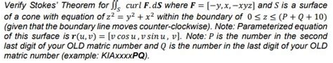 solved verify stokes theorem for ss curl f ds where f