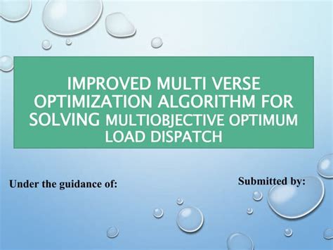 improved multi verse optimization algorithm for solving multiobjective