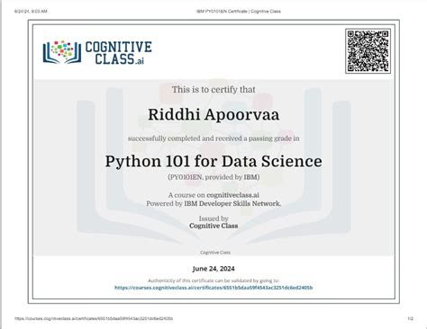 Riddhi Apoorvaa Peesapati On Linkedin Python Datascience Ibm Cognitiveclass Ai Learning