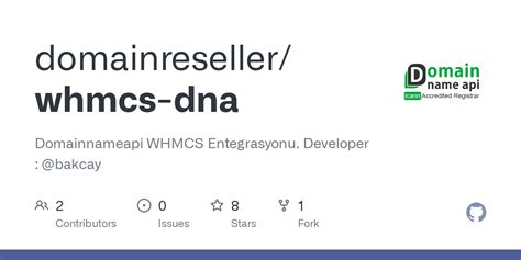 GitHub Domainreseller Whmcs Dna Domainnameapi WHMCS Entegrasyonu Developer Bakcay