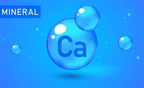 Mineral Ca Calcium Blue Shining Pill Capsule Icon Ca Calcium Vector