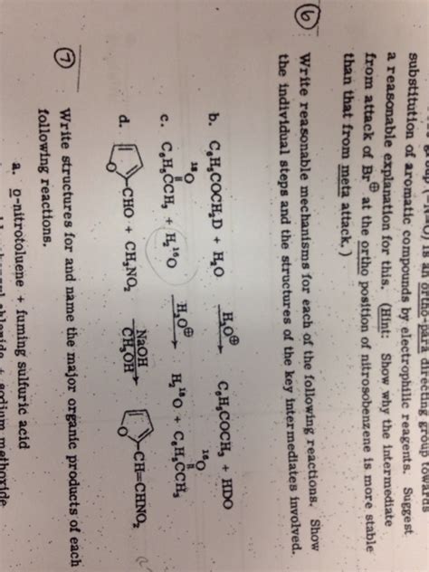 Solved Write reasonable mechanisms for each of the | Chegg.com