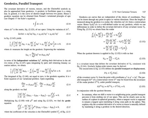 solved geodesics and parallel transport i need to develop