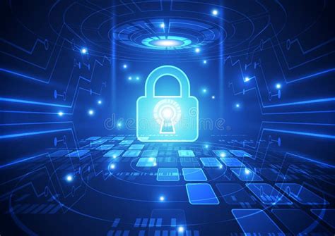 Abstract Technology Security On Global Network Background Vector