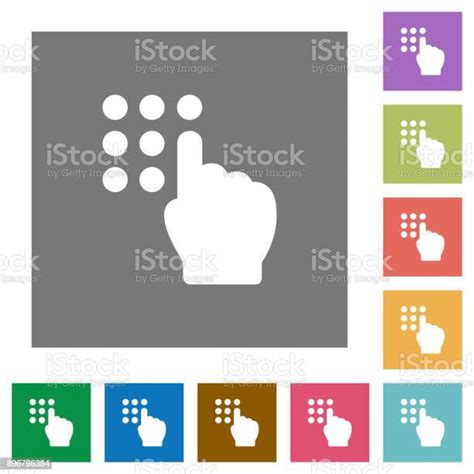 typing security code square flat icons stock illustration download
