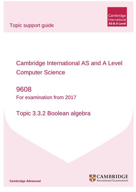 Pdf Topic 332 Boolean Algebra Dokumentips