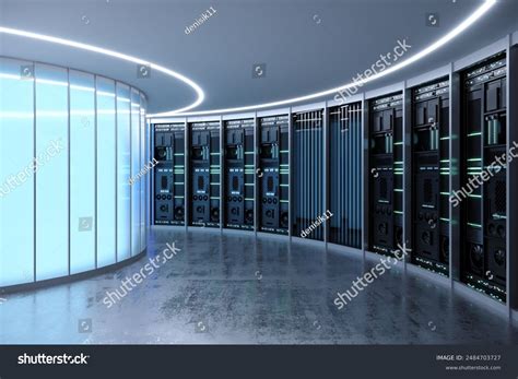 3d Illustration Concept Interior Data Center Stock Illustration 2484703727 Shutterstock