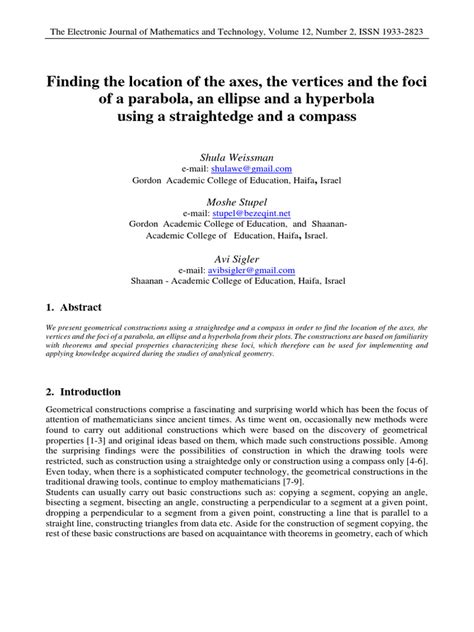 Finding The Location Of The Axes The Vertices And The Foci Pdf Perpendicular Ellipse