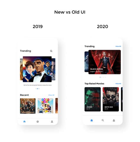 new vs old ui on behance