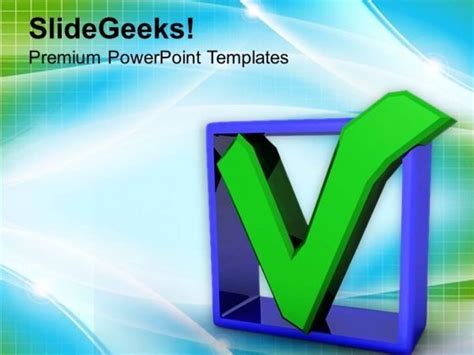 Check Mark In Check Box Business Concept PowerPoint Templates Ppt Backgrounds For Slides