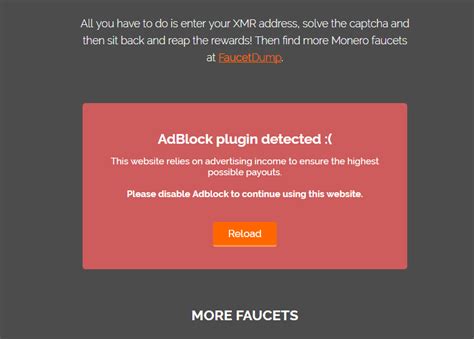 Monerofaucet Info Dashfaucet Net Blackcoin Info Anti Adblock Issue UBlockOrigin