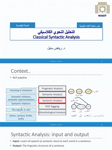 Lec2 3 Classical Syntactic Analysis Pdf Parsing Phrase