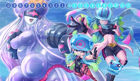 Jellymon Teslajellymon Thetismon And Puyoyomon Digimon And 2 More Drawn By Teng Zhai Zi