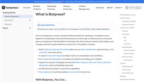 Botpress API Developer Docs APIs SDKs And Auth API Tracker