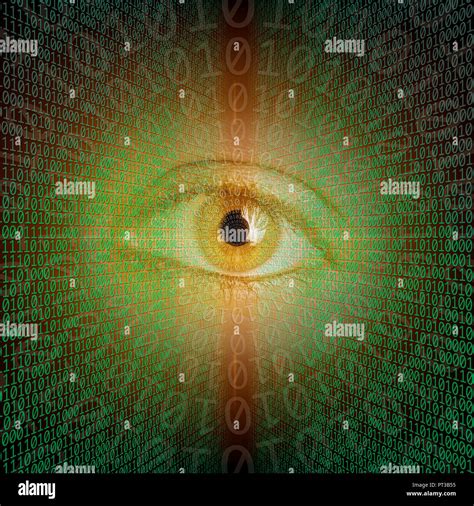 Conceptual Background Image Of Binary Code And Abstract Lights Of