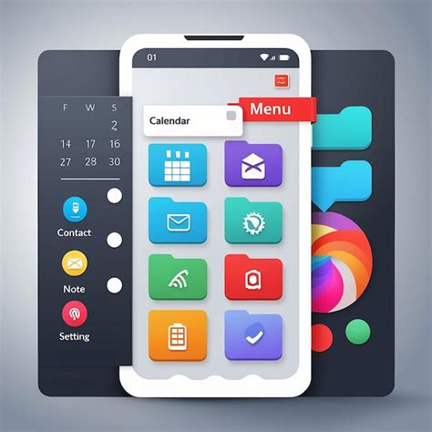Mobile Phone Icon Menu Premium Ai Generated Image
