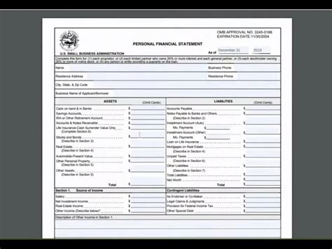 Personal Financial Statement How To Fill Out Sba Form 413 Bonus