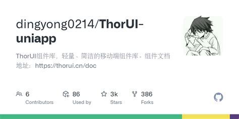 GitHub dingyong ThorUI uniapp ThorUI组件库轻量简洁的移动端组件库组件文档地址https thorui cn doc