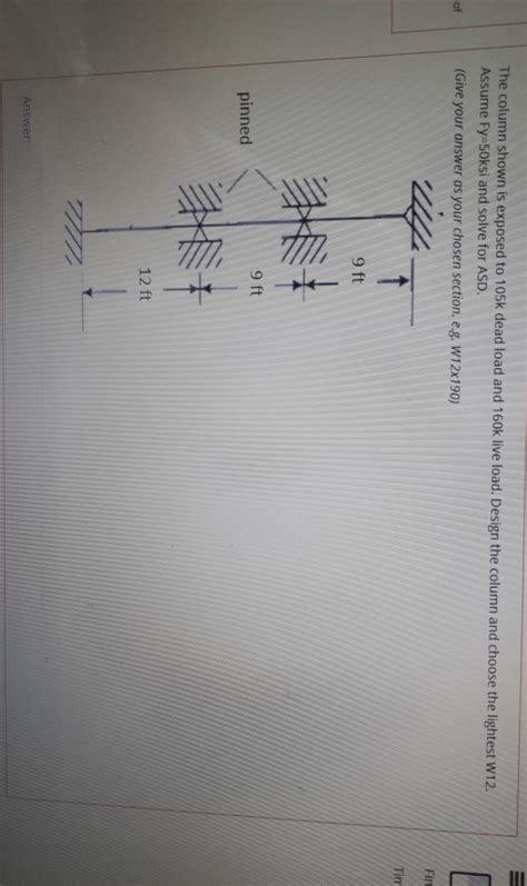 Solved The Column Shown Is Exposed To K Dead Load And Chegg