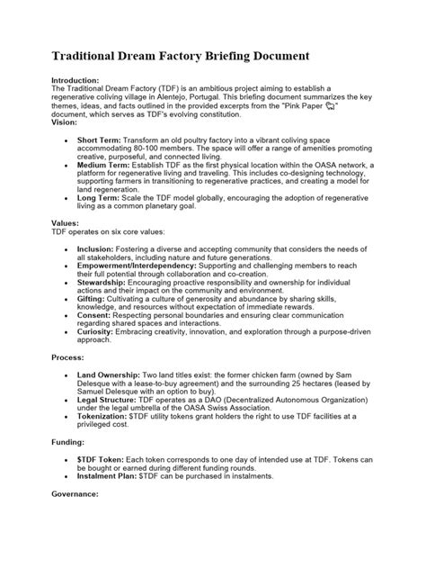 Tdf Summary Pdf