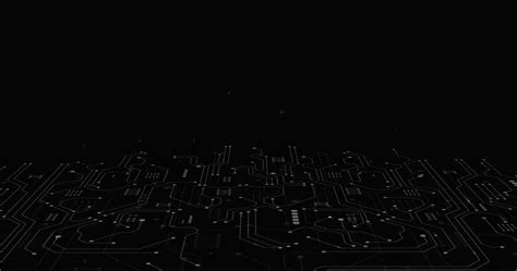 Premium Vector Grey Circuit Connection On Black Background Hightech Circuit Board Connection