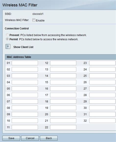 MAC Filtering For An SSID On The RV110W Cisco