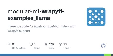 Github Modular Mlwrapyfi Examplesllama Inference Code For Facebook Llama Models With